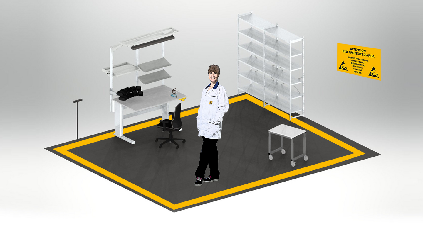 ESD-golv för industriella arbetsstationer | Treston